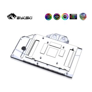 Bykski GPU Waterblock, for ASUS TUF RTX 3070 Ti 8G Gaming, GPU Water Cooler with Metal Backplate (5V 3PIN A-RGB LED)