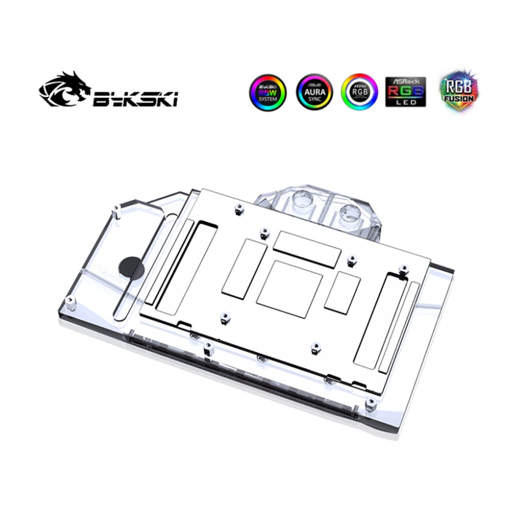 Bykski GPU Waterblock, for ASUS TUF RTX 3070 Ti 8G Gaming, GPU Water Cooler with Metal Backplate (5V 3PIN A-RGB LED)