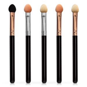 uorpoto eyeshadow applicators sponge double sided reusable 5pcs professional blendable organic foam tip makeup eye shadow applicator brush set washable