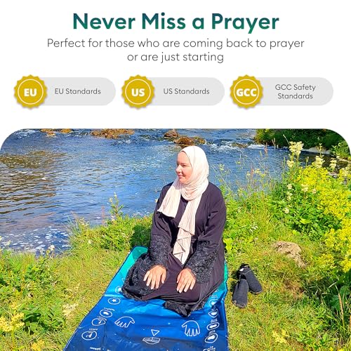 My Salah Mat for Adults - Smart Interactive Prayer Mat for Adults & Reverts Learning Surahs, Salah, Duas - Portable Prayer Mat Muslim with 25 Touch Sensitive Keys, Cushioned Prayer Mat, & Speaker