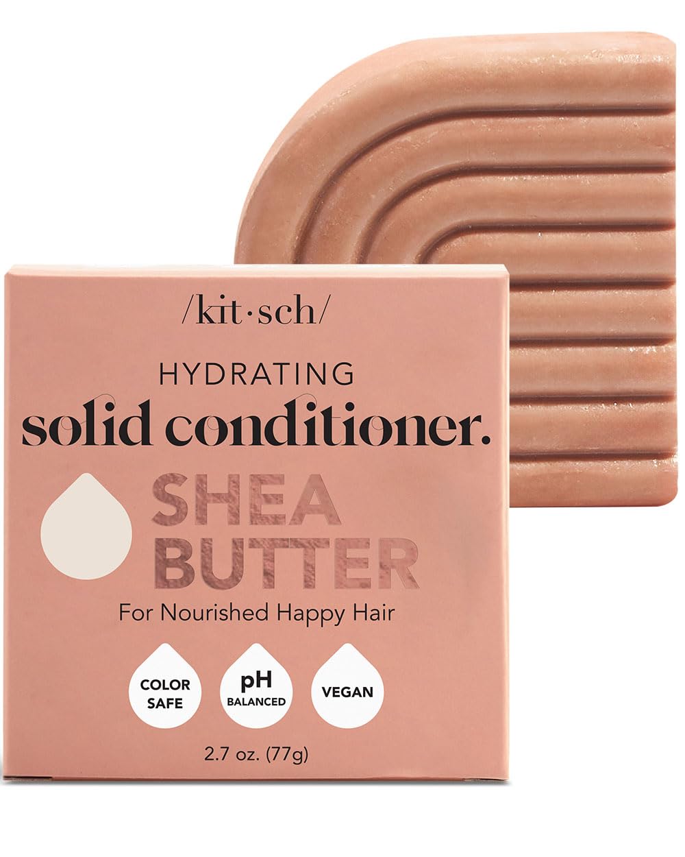 Kitsch Shea Butter Conditioner Bar for Hair Hydration | Nourishing Hair Mask | Made in US | Eco-Friendly Zero Waste Solid Bar Conditioner | Moisture for Dry Hair | Works w/Natural Shampoo Bar, 2.7oz