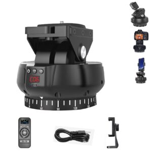 ztianfoto yt-1200 auto motorized rotating panoramic head with remote control 328ft remote control distance pan tilt video tripod head stabilizer for smartphone cameras mirrorless camera