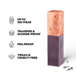 URBAN DECAY Vice Lip Bond Glossy Longwear Liquid Lipstick (Safe Word - Sandy Nude), Transfer-proof, Smudge-proof, Bold Longwear Shades Up to 16HR Wear, Vegan, Cruelty-free - 0.14 fl oz