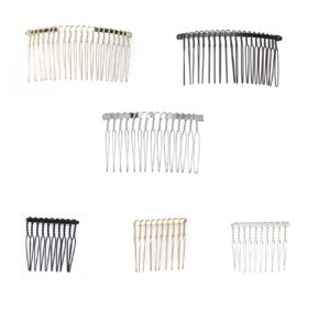 ruwado 6 pcs metal hair combs 10 teeth 20 teeth wire twist veil hair side combs pin clips for diy jewelry making wedding bridal party décor accessories for women girls hairstyle