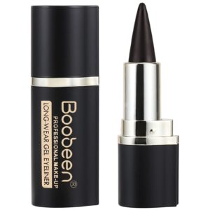 boobeen eyeliner pencil - black eyeliner pen gel - quick drying formula eye liner - waterproof smudge-proof all day eyeliner makeup - long lasting create statement eye look (brown)