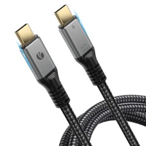 vcom [6.6ft] usb4 cable 240w compatible with thunderbolt 3 devices, usb4 cable with 4k@60hz video usb-c for thunderbolt 3, dell, ipad air 4, ipad pro 2020, pixel, hub, docking, and more