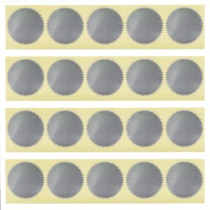 embossing sticker chenjin 100pcs blank self-adhesive sealing metallic silver certificate seals scallop edge stickers embosser stamp embossed foil stickers