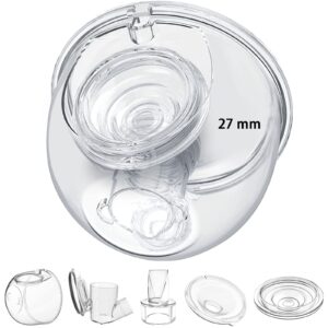 veoiramc wearable breast pump parts accessories replace silicone diaphragm/duckbill valve/collector(180ml)/linker/flange, compatible suitable s9/s10/s12, original part accessories replacement(27mm)