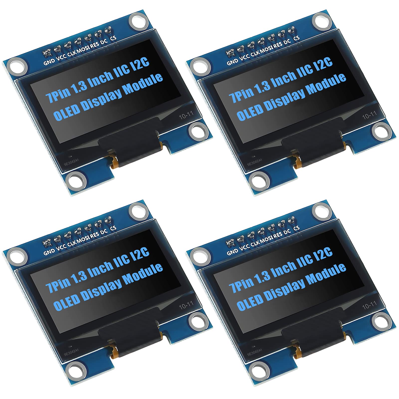 4pcs 1.3" OLED Display Module I2C SPI Serial 128x64 SSH1106 SSD1306 OLED LCD Display LCD Module with Pins for Raspberry Pi/AVR/PIC/STM32 (Blue)