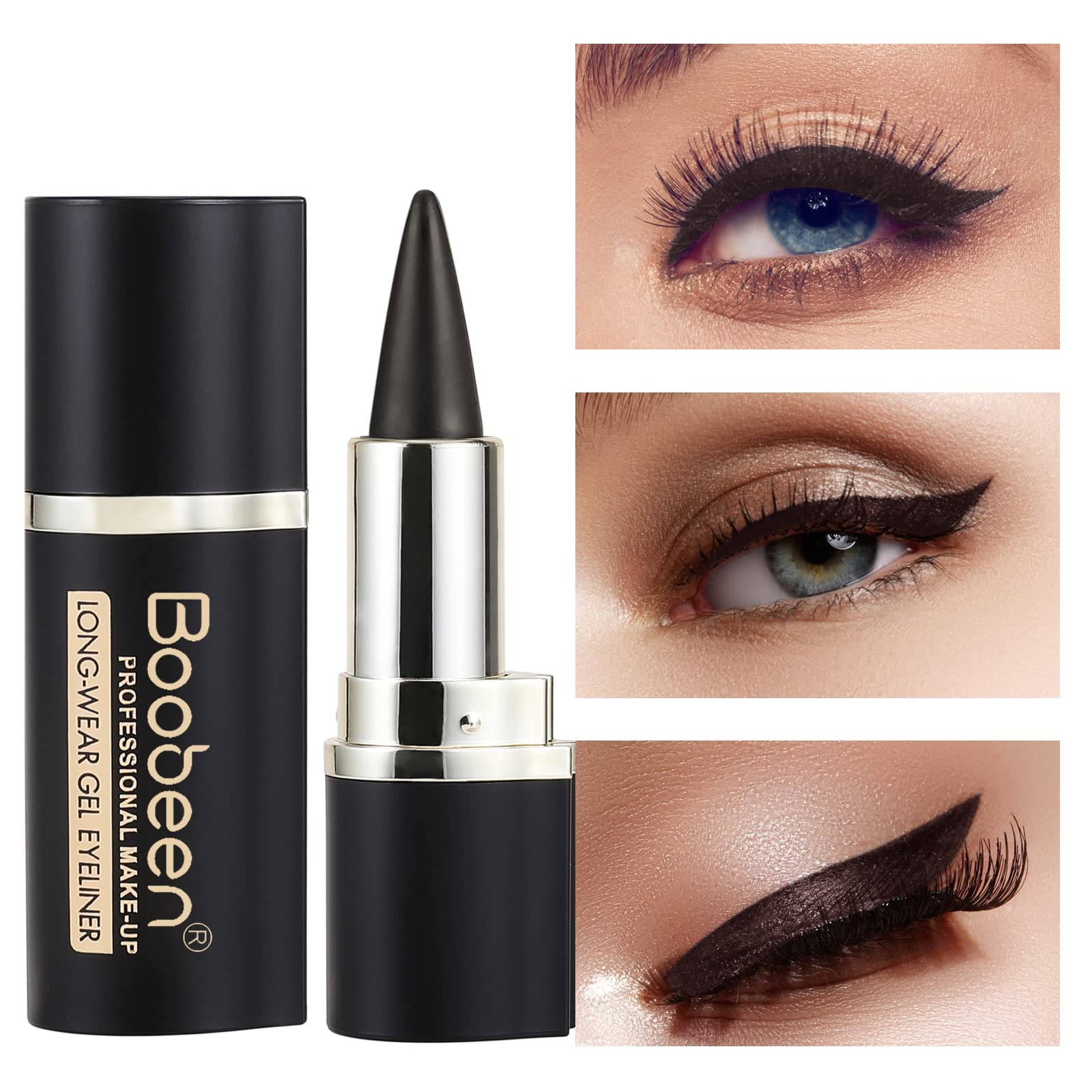 Boobeen Eyeliner Pencil - Black Eyeliner Pen Gel - Quick Drying Formula Eye Liner - Waterproof Smudge-proof All Day Eyeliner Makeup - Long Lasting Create Statement Eye Look (Brown)