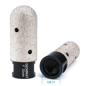 Diamond Finger Milling Bits Ball End, 1 Inch 25mm Dia Dry Core Drill Bit with 5/8-11 Thread for Enlarging and Shaping Holes in Porcelain Tile Ceramic Marble Stone Granite Counter Sink