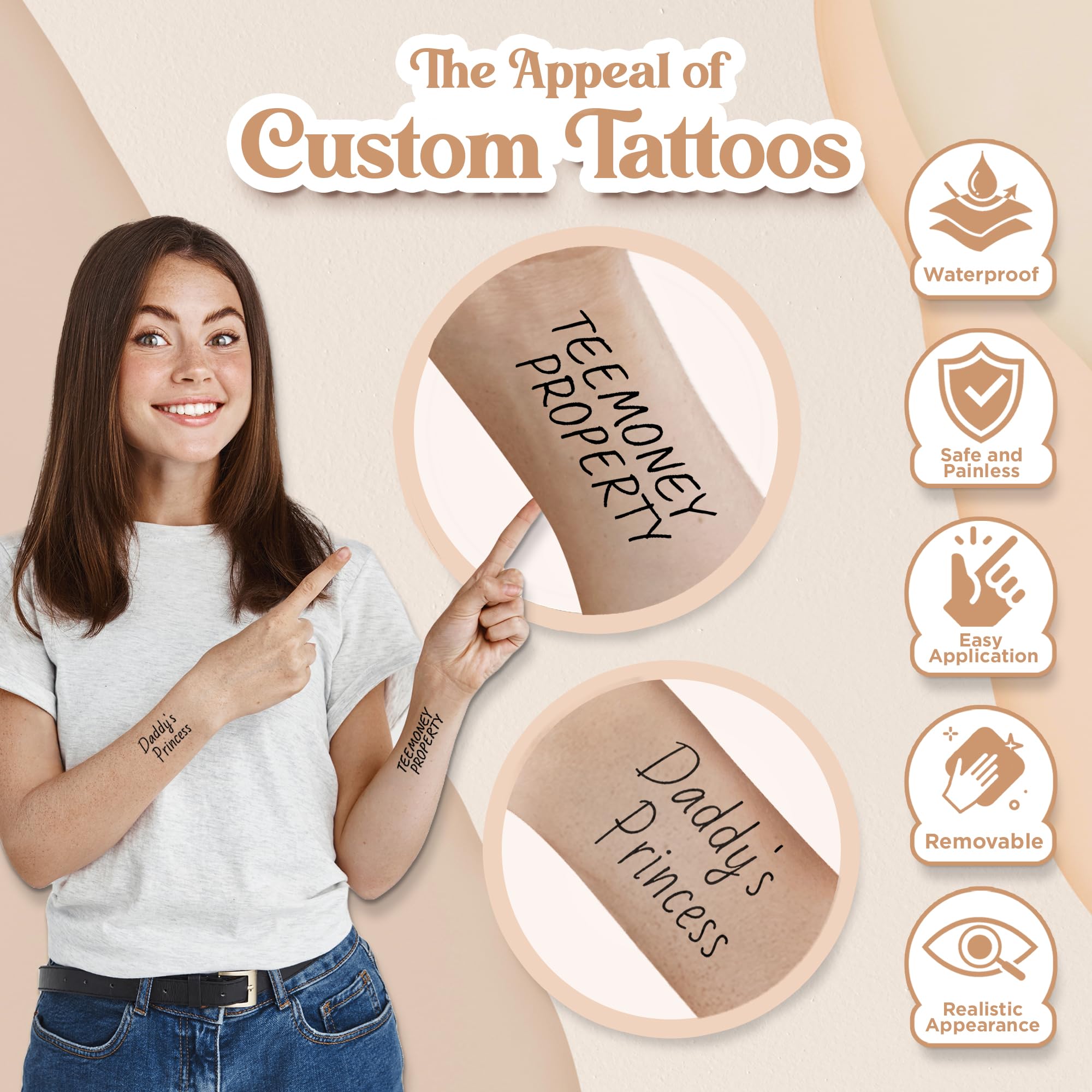 SpecialOnly Custom Temporary Tattoo - Temporary Tattoos for Gifting - Make Your Own Temporary Tattoos - Tattoo Stickers for Men & Women