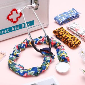 8 Pieces Stethoscope Covers Handmade Scrunchie 8 Styles Cotton Stethoscope Sleeve Removable Tube Stethoscope Covers for Hospital Nurses Doctors