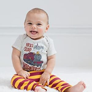 Harry Potter Infant Baby Boys Fleece Pullover Hoodie Bodysuit and Pants 3 Piece Outfit Set Maroon 18 Months