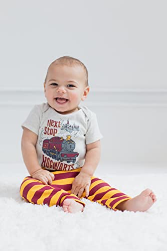 Harry Potter Infant Baby Boys Fleece Pullover Hoodie Bodysuit and Pants 3 Piece Outfit Set Maroon 18 Months