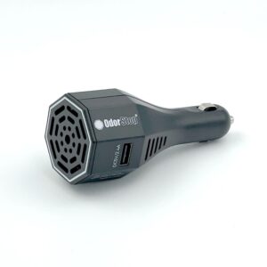 odorstop ozone go vehicle deodorizer with ozone, on/off, and 2 usb ports