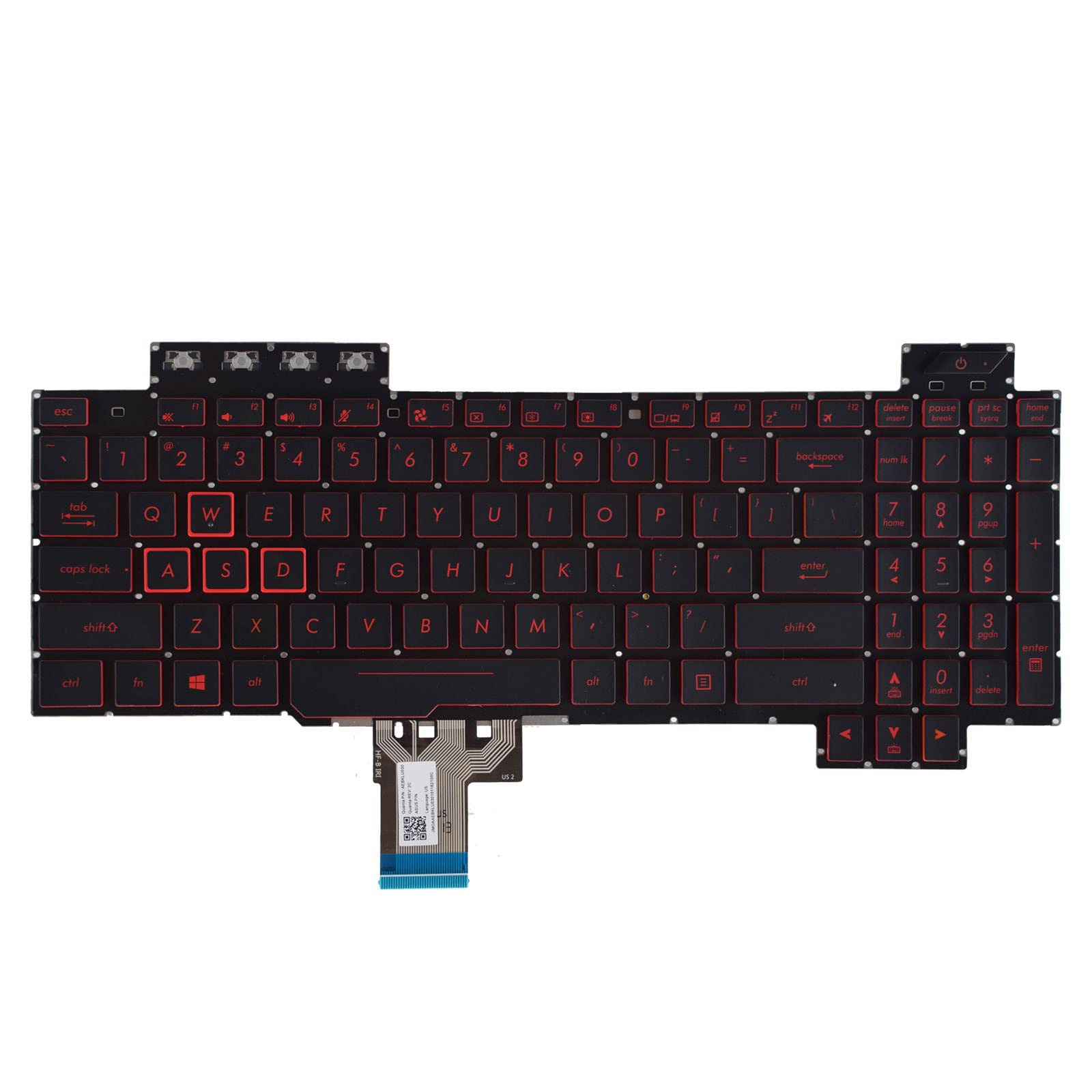 SUNMALL Replacement Keyboard Compatible with Asus TUF Gaming FX504 FX504GM FX504GD FX504GE X505D FX505DY FX505DT FX505DU Flying Fortress FX86S FX86F FX80F FX80GE Light Backlight