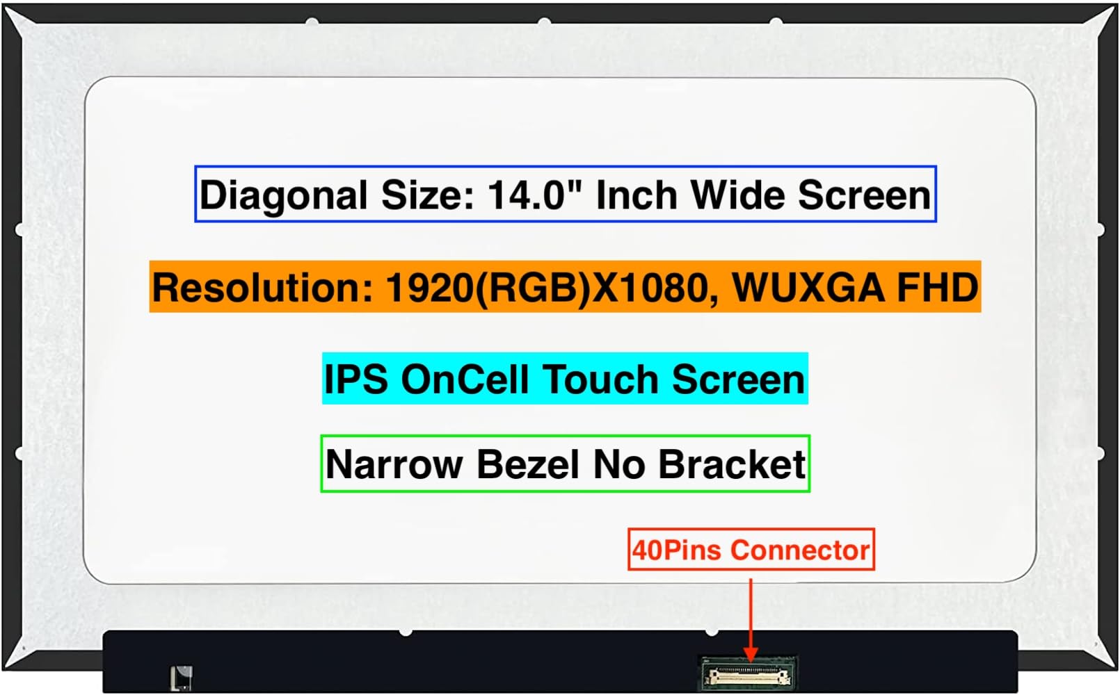 EM EMAJOR TECH New Screen Replacement for Lenovo FRU 5D11A22491 1920X1080 FHD OnCell Touch Replacement LED Screen Display with Set of Adhesive Tape