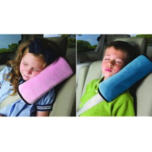 Fannuoncc 2 pcs Auto Pillow Car Safety Belt Protect, Shoulder Pad, Adjust Vehicle Seat Belt Cushion for Kids （Blue/Pink）