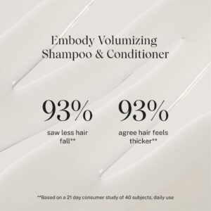 JVN Embody Volumizing Shampoo & Conditioner Bundle, Clean, Embody Collection, All Hair Types, Adds Fullness and Restores Shine, Sulfate Free (10 Fl Oz)