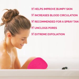 Clarial Exfoliating Body Scrub for Bath and Shower Use - Face Scrubber and Body Exfoliator Mitt, Dead Skin Remover - Exfoliating Glove Shower Scrub for Men and Women - Pair Pink