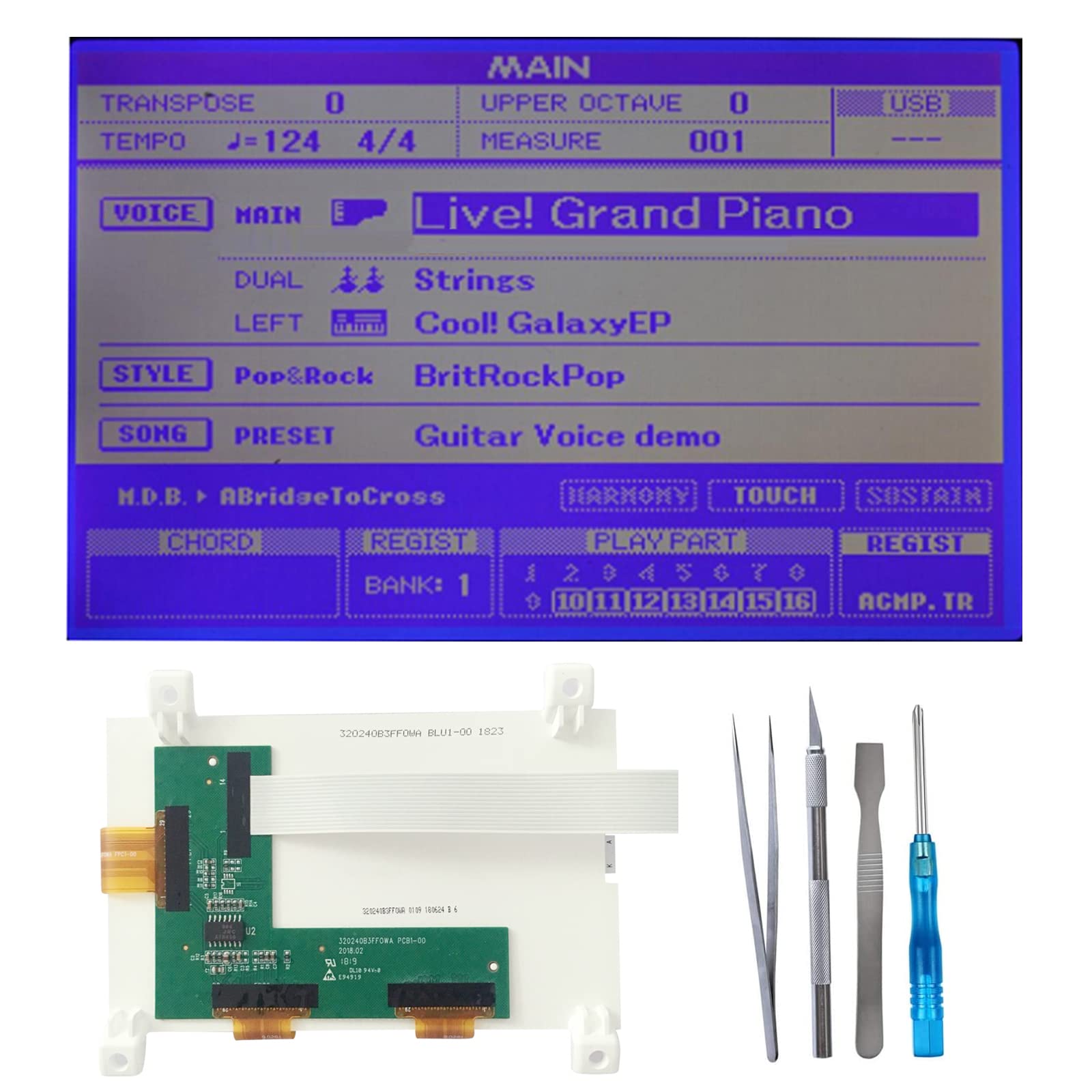 Jinyan LCD Display Screen for Yamaha psr-s500 s550 s650 mm6 DGX520 DGX630 DGX640 Electronic Organ LCD Panal Replacement