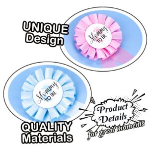 Abeillo 2 Pieces Daddy and Mommy Tinplate Badge Pins Baby Shower Decorations New Daddy Mom Gifts for Gender Reveal Party Baby Boy Button Pins, Pink and Blue