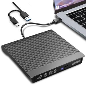 yotuo external dvd drive for usb 3.0 type c, portable dvd write cd burner rw rom optical drive player reader disk disc with laptop desktop pc windows 11/10/8/7, mac pro/air macbook, linux (sy-idd023)