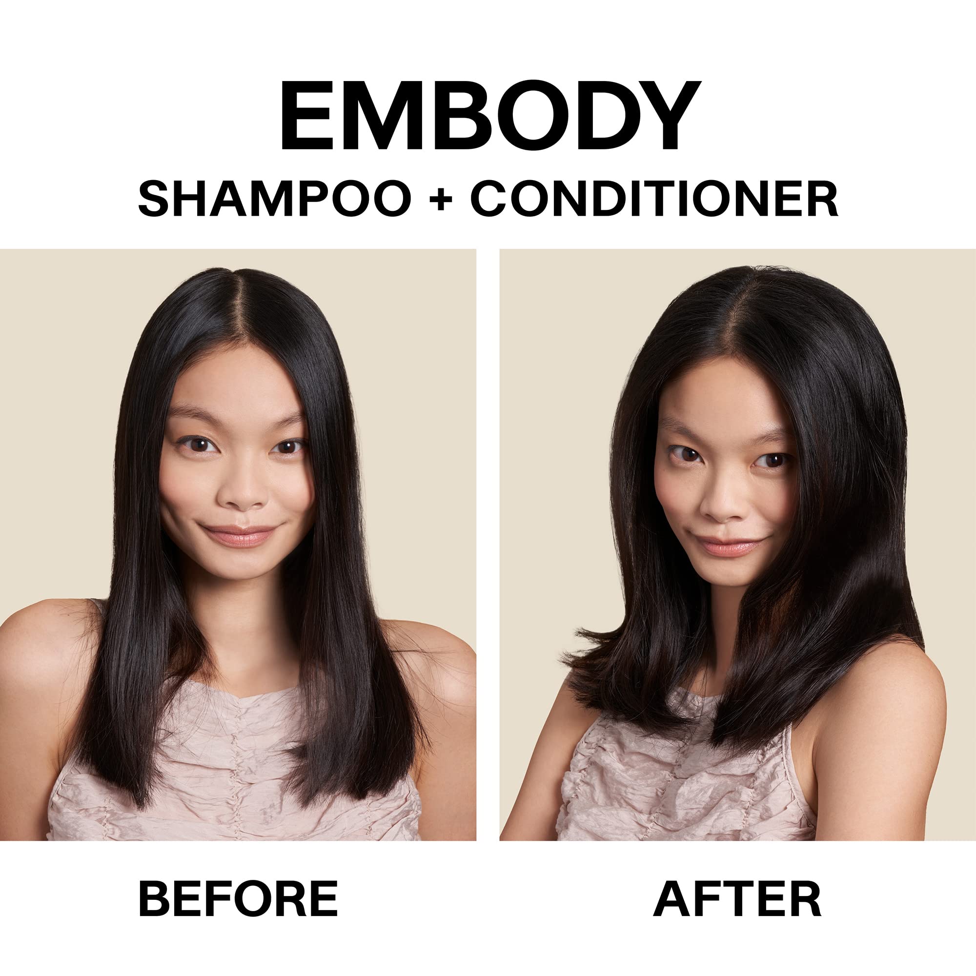 JVN Embody Volumizing Shampoo & Conditioner Bundle, Clean, Embody Collection, All Hair Types, Adds Fullness and Restores Shine, Sulfate Free (10 Fl Oz)