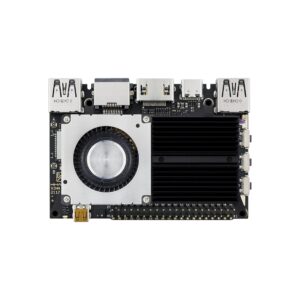 amlogic a311d2 single board computer-khadas vim4 with 3.2 tops npu with active cooling kit supports 4k ui and hdmi input, 4 display interfaces, lan wifi 6&bt5.1, 8gb 64bit lpddr4x 2016mhz