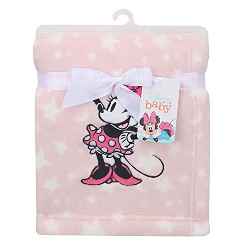 Lambs & Ivy Disney Baby Minnie Mouse Stars Pink Soft Fleece Baby Blanket