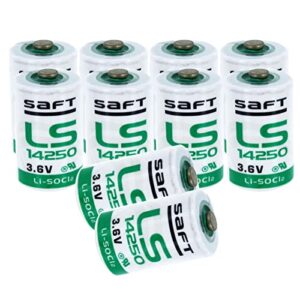 kangleus (5/10 pack) ls14250 ls 14250 c 1/2 aa 3.6v lithium battery 1200mah replace for saft ls14250 battery (10-pack)