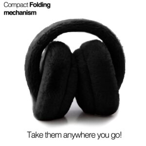 eDealz Wireless Bluetooth 5.0 Rechargeable Over The Ear Headphone Earmuffs with Extra Soft and Warm Fabric, Microphone, Powerful Surround Stereo Bass and Passive Noise Cancelling (Black)