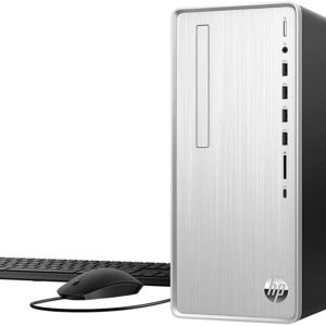 HP 2022 Newest Pavilion Desktop, AMD Ryzen 5 5600G, AMD Radeon Graphics, 16GB RAM, 512GB PCIe SSD + 1TB HDD, Wi-Fi, Bluetooth, USB Type-C, HDMI, VGA, Windows 11 Home, Silver