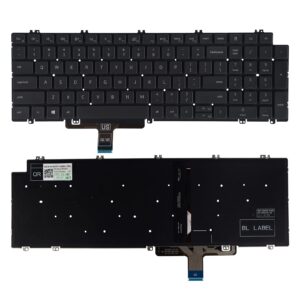 sunmall replacement keyboard compatible with dell latitude 5520 5521 precision 3560 3561 with backlit