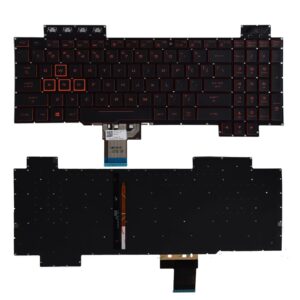 sunmall replacement keyboard compatible with asus tuf gaming fx505dd fx505dv fx505du fx505dy fx505gd fx505ge fx505gm fx505gt tuf705dd tuf705dt tuf705du fx86 series with red backlight