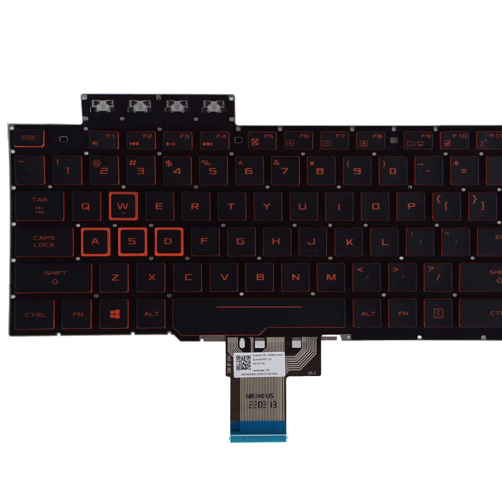 SUNMALL Replacement Keyboard Compatible with Asus TUF Gaming FX505DD FX505DV FX505DU FX505DY FX505GD FX505GE FX505GM FX505GT TUF705DD TUF705DT TUF705DU FX86 Series with Red Backlight