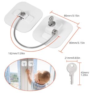 GETLITOOL 2PCS Refrigerator Lock for Children, Kids Safety Fridge Lock with 4 Keys, Zinc Alloy Fridge Locks for Adults Fridge Cable Restrictor Lock for Refrigerator, Cabinets, Drawers