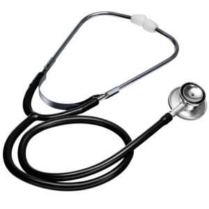 Novamedic Classic Black Dual Head Stethoscope, 22-inch, Adult Size Stethoscope for Nurses, Doctors, ETMs, Nursing Homes, Cardiac Diagnostic, Cardiology and Medical Supplies Kit,