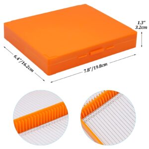 HHNIULI 3PCS Microscope Slide Holder Box, Orange 100 Place 1" L x 3" W Polypropylene Microscope Slide Storage Boxes 8.27" Length x6.69" Width x 1.26" Height for Classroom Lab