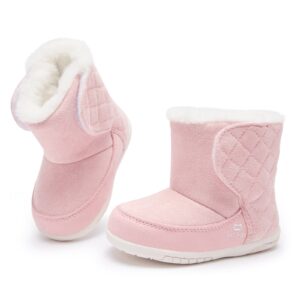 bmcitybm baby snow boots boy girl winter warm shoes infant lightweight outdoor boots for first walkers 6 9 12 18 24 months pink size 12-18 months infant