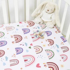 Rainbow World Crib Sheet and Baby Diaper Changing Pad Cover