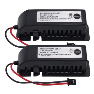 kangleus (2-pack) mr-j3bat er6vc119a/b 3.6v 2000mah plc battery for er6vc119a/b melservo mr70