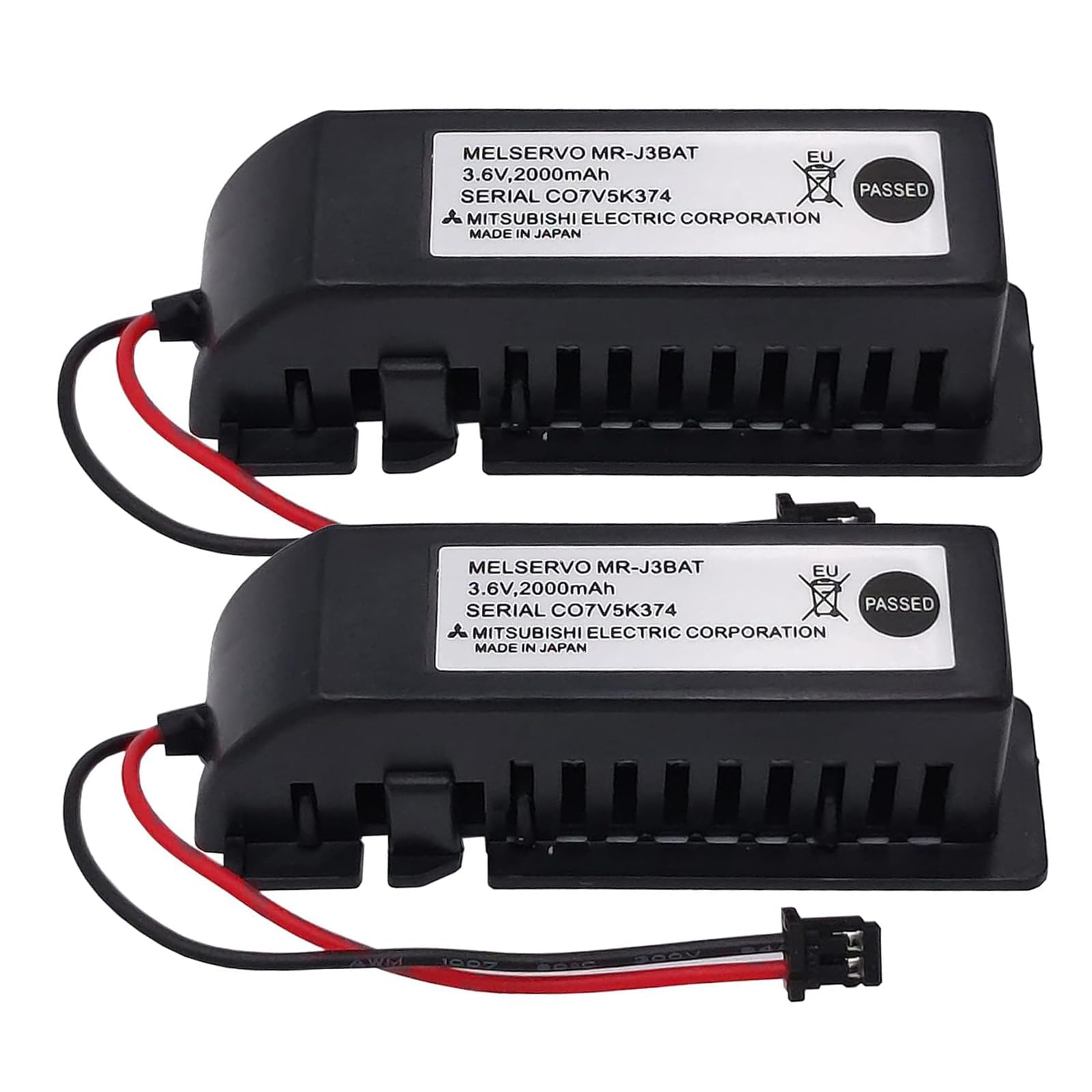 KANGLEUS (2-Pack) MR-J3BAT ER6VC119A/B 3.6V 2000mAh PLC Battery for ER6VC119A/B MELSERVO MR70