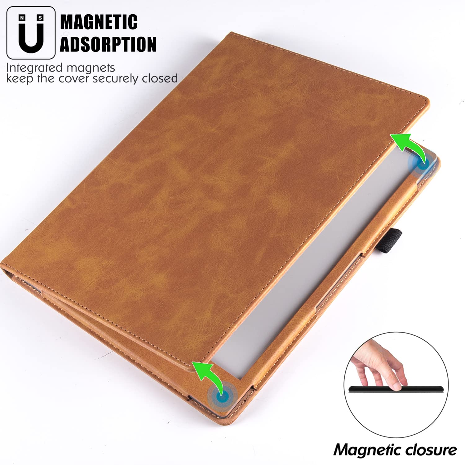 BOZHUORUI Stand Case for Remarkable 2 Digital Paper Tablet (10.3 inch - 2020 Release) - Premium PU Leather Book Folios Sleeve Cover with Pen Holder and Hand Strap