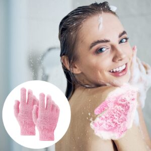 Sibba 1 Pair Bath Gloves for Shower Natural Loofah Exfoliating Wash Gloves for Body and Face, Dead Skin Remover, Double Sided Microfibre Shower Body Gloves for Adults and Kids