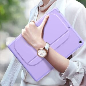 Mastten Compatible with iPad 10.2 Case, for iPad 9th/ 8th/ 7th Generation Case with Pencil Holder, Auto Wake/Sleep, Slim Protective Cover for iPad 10.2 Inch Tablet 2021/2020/2019 Released, Lavender