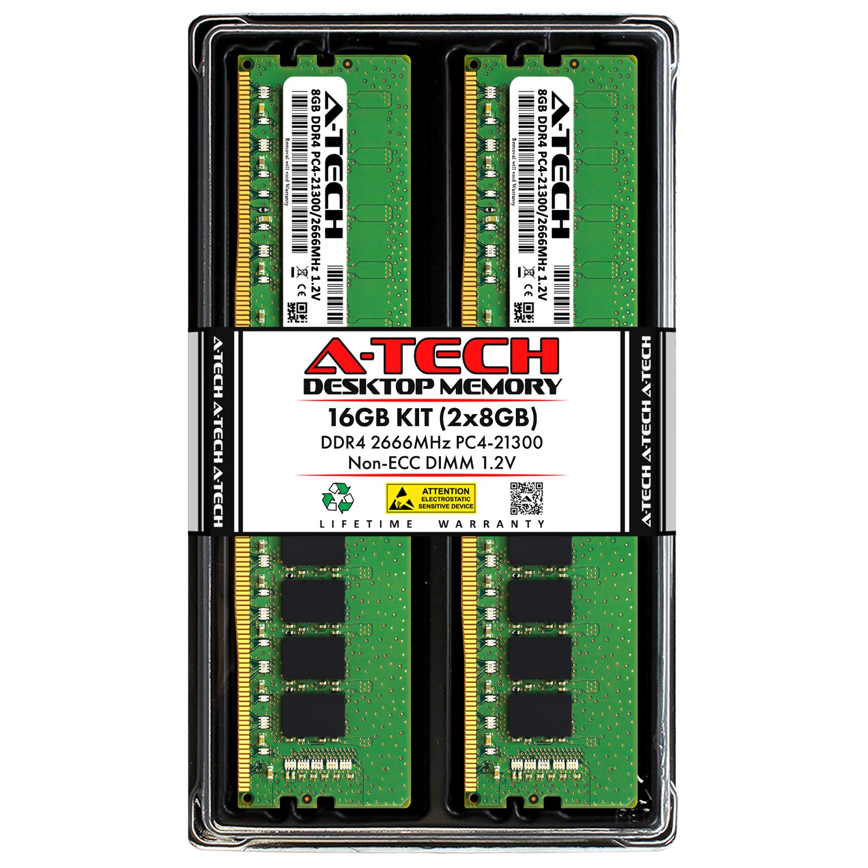 A-Tech 16GB Kit (2x8GB) RAM for Dell OptiPlex 7090, 7080, 7071, 5090, 5080, 3090, 3080 (Tower/SFF) | DDR4 2666 MHz DIMM PC4-21300 UDIMM Memory Upgrade