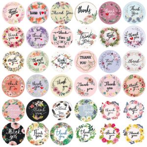 thank you stickers in 36 designs, 2500 pcs 1 inch thank you stickers labels for envelopes, bubble mailers and gift bags packaging for small business (floral style)