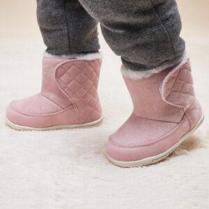 BMCiTYBM Baby Snow Boots Boy Girl Winter Warm Shoes Infant Lightweight Outdoor Boots for First Walkers 6 9 12 18 24 Months Pink Size 12-18 Months Infant